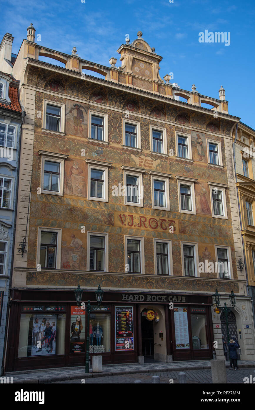 Art Deco building now Hard Rock Cafe Prague Stock Photo - Alamy