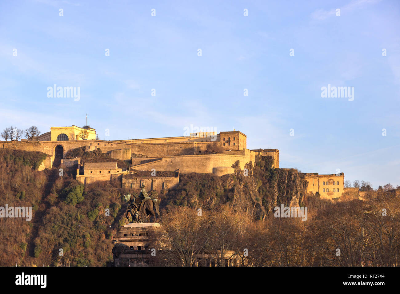 castle ehrenbreitstein koblenz germany in the winter sun Stock Photo ...