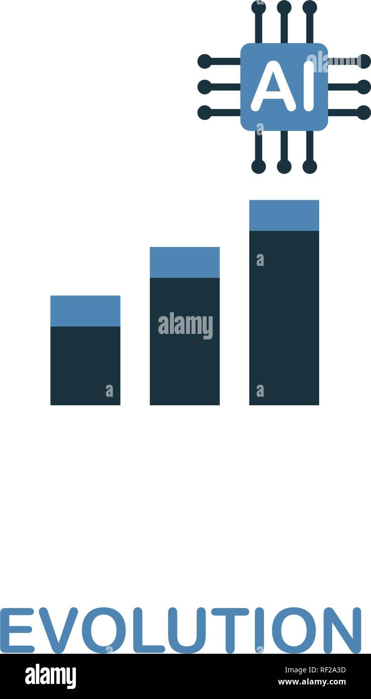 Evolution icon in two colors design. Premium style design from artificial intelligence ...