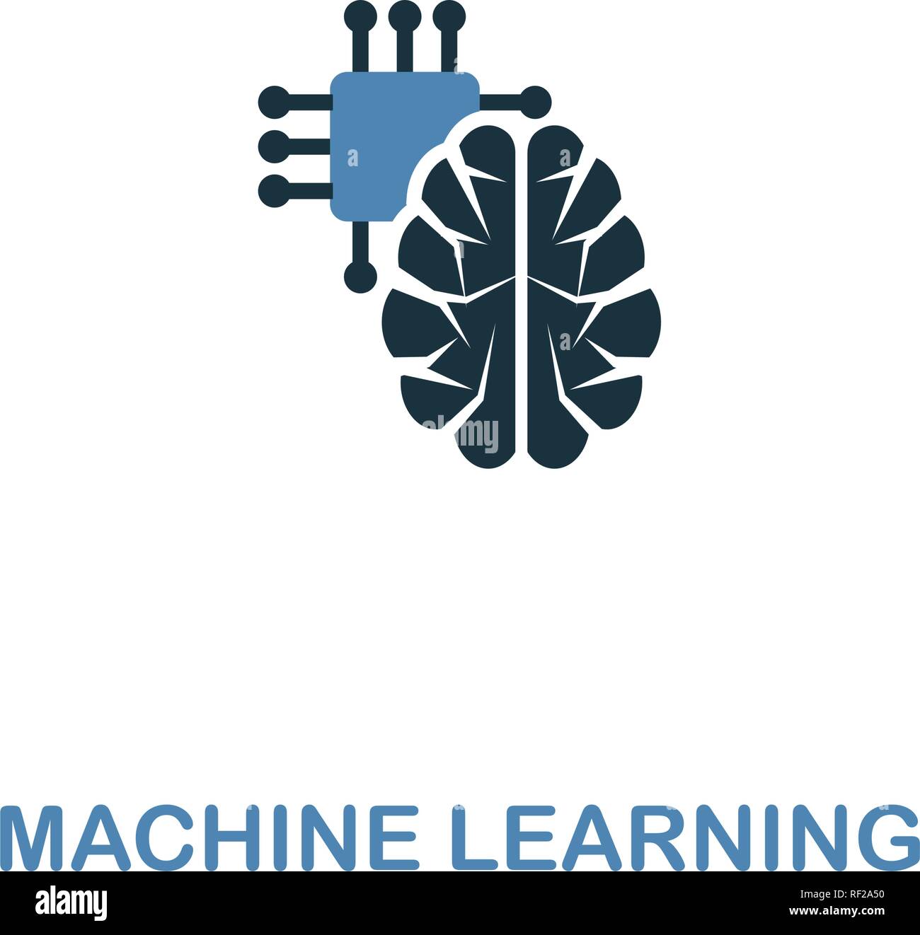 Machine Learning icon in two colors design. Premium style design from artificial intelligence ...