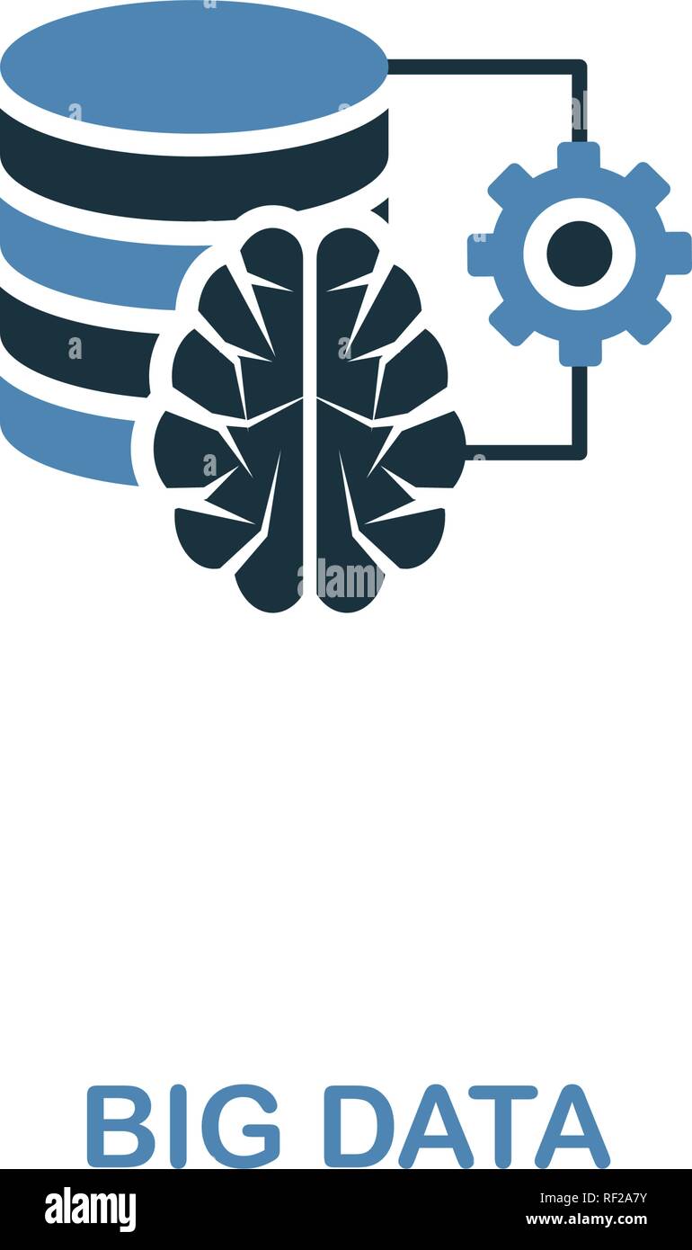 Big Data icon in two colors design. Premium style design from artificial intelligence collection ...