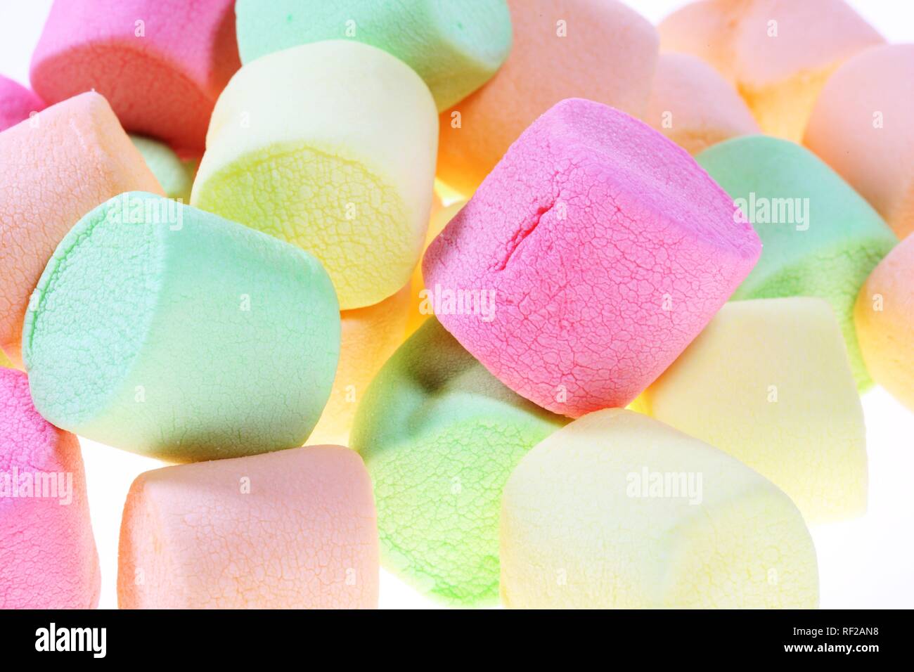 Multicoloured marshmallow sweets, pastel-coloured marshmallows Stock ...