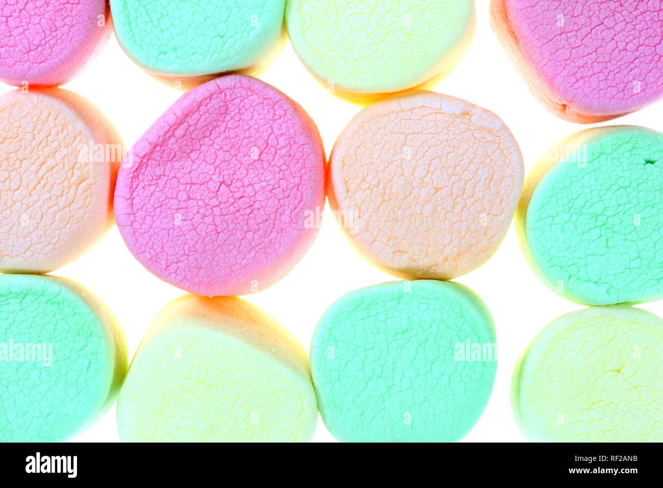 Multicoloured marshmallow sweets, pastel-coloured marshmallows Stock ...