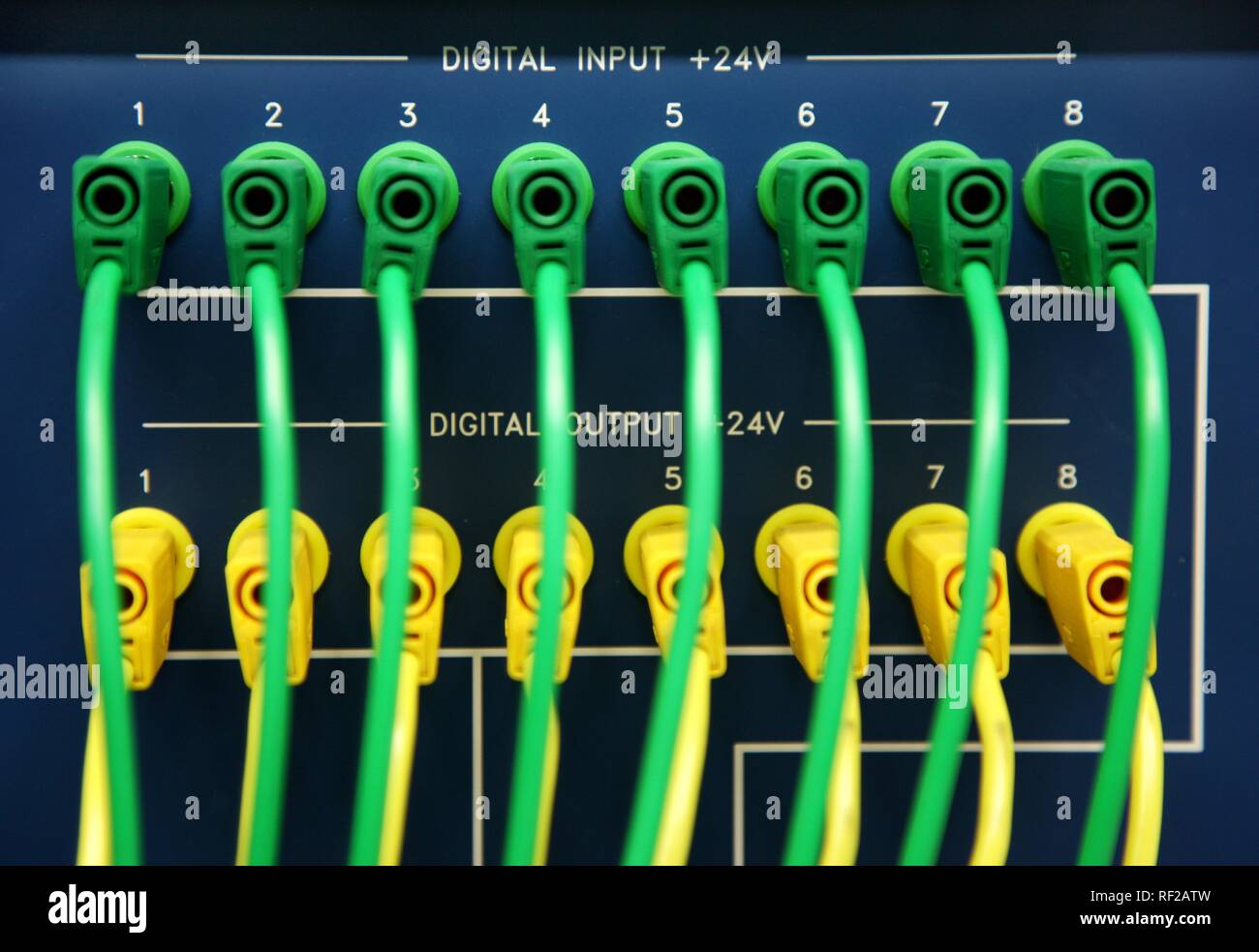 Cables in various colours for connecting electric circuits, digital ...