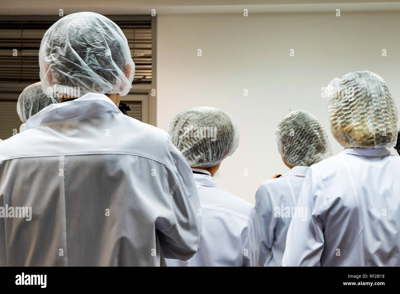 Back view factory workers in hi-res stock photography and images - Alamy