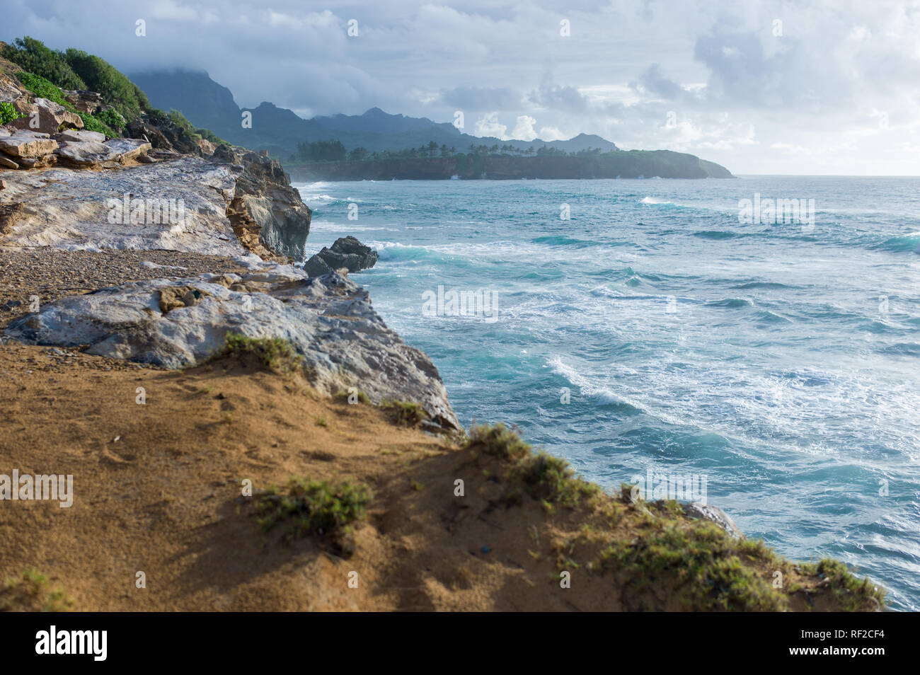 Makawehi Lithified Cliffs on the southeast shore of Kauai, Hawaii ...