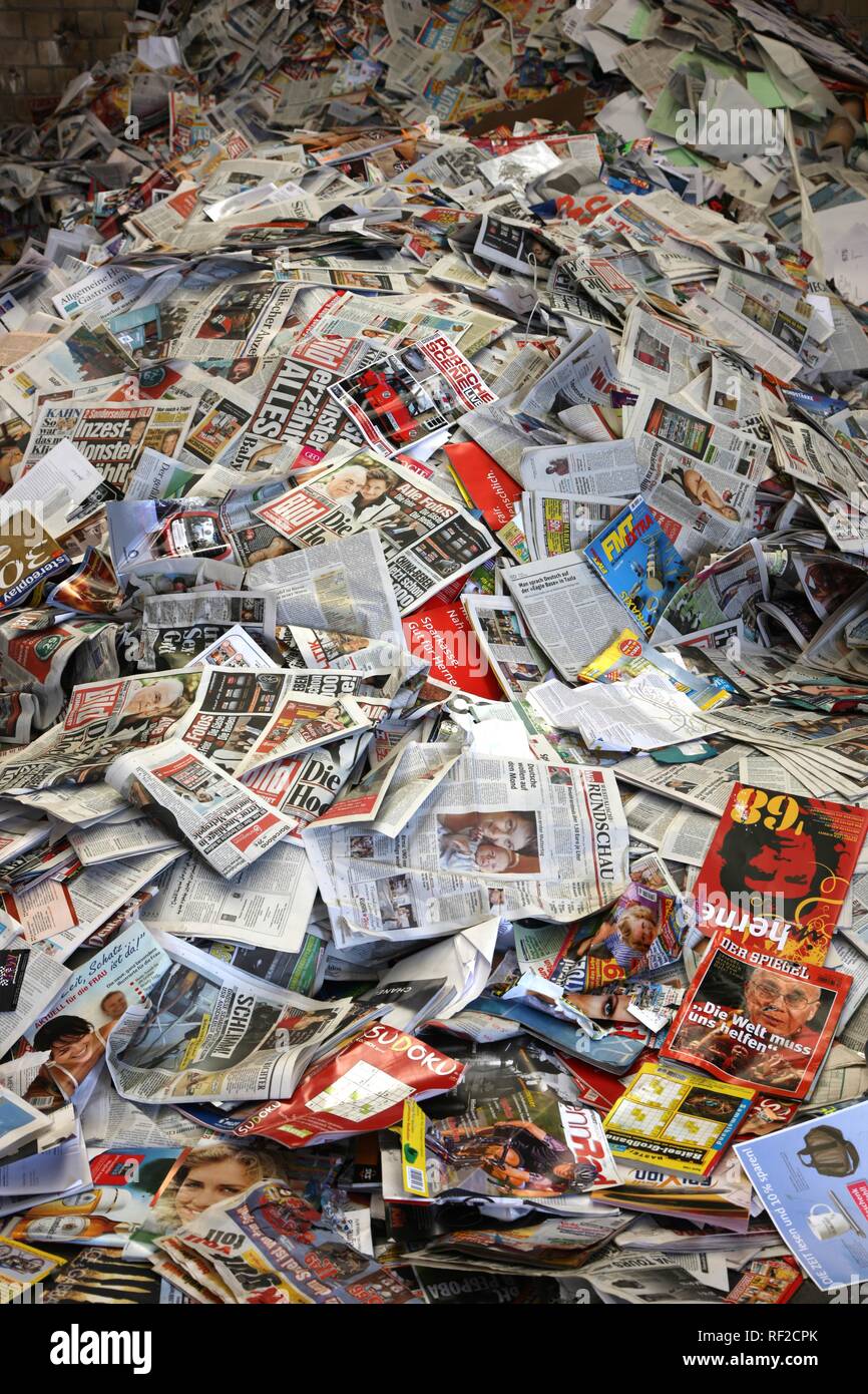 Waste paper recycling, Essen, North Rhine-Westphalia Stock Photo - Alamy