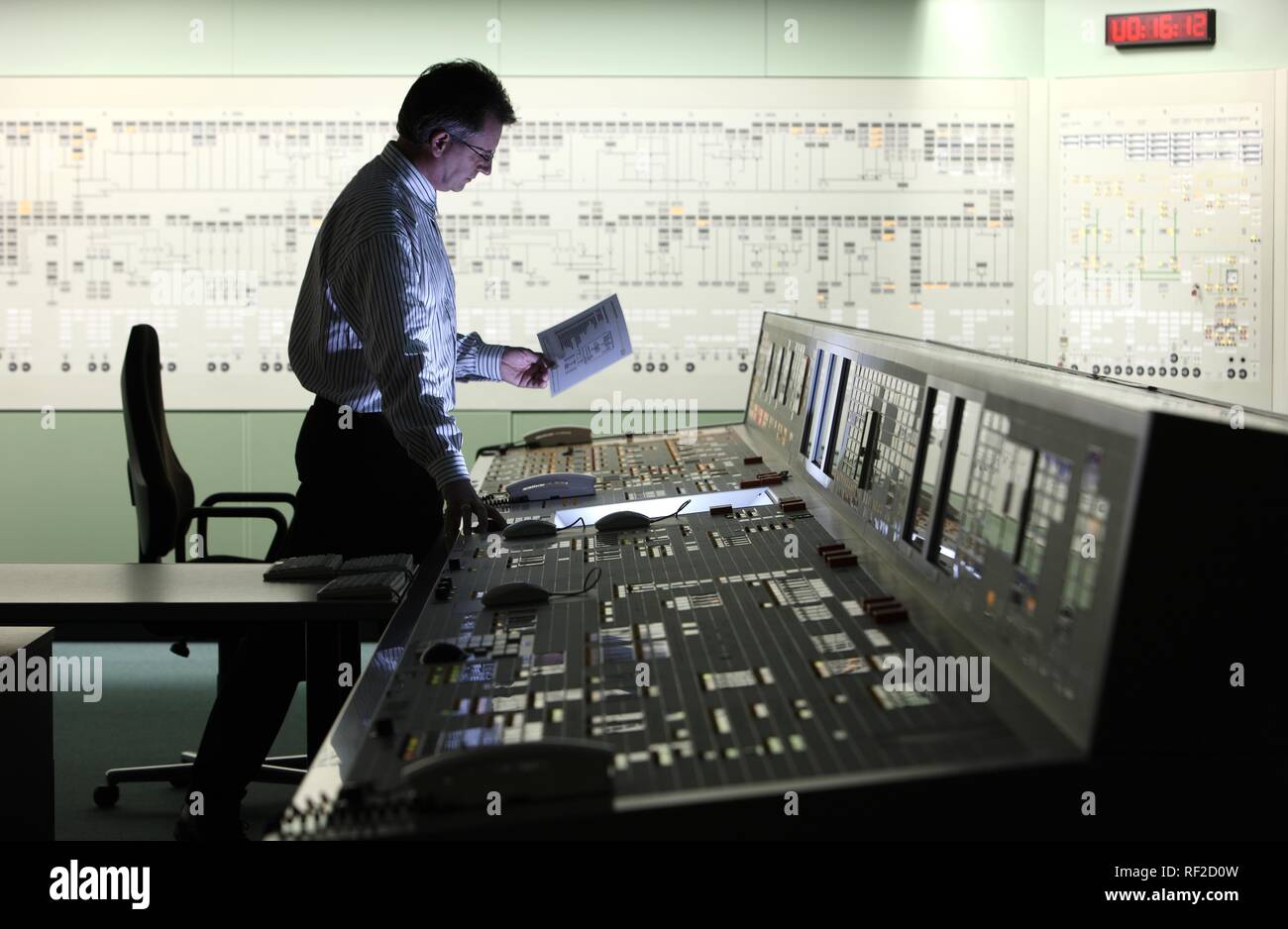One of 13 control stations in the simulation centre, for the ...