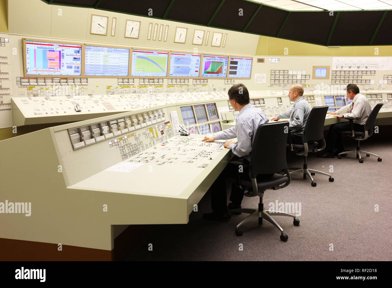 One of 13 control stations in the simulation centre, for the ...