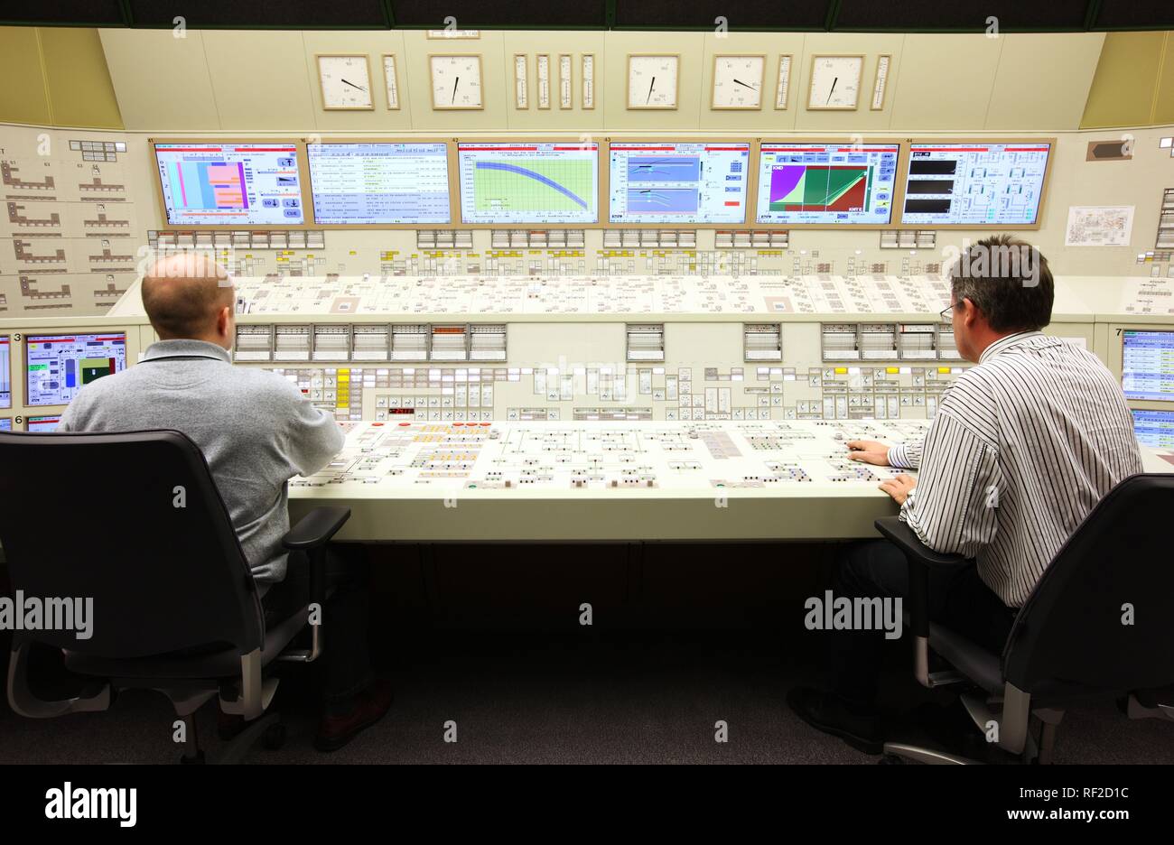 One of 13 control stations in the simulation centre, for the ...