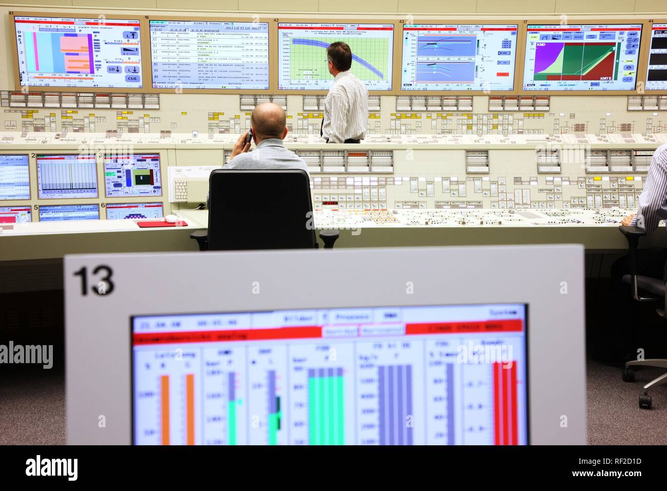 One of 13 control stations in the simulation centre, for the ...