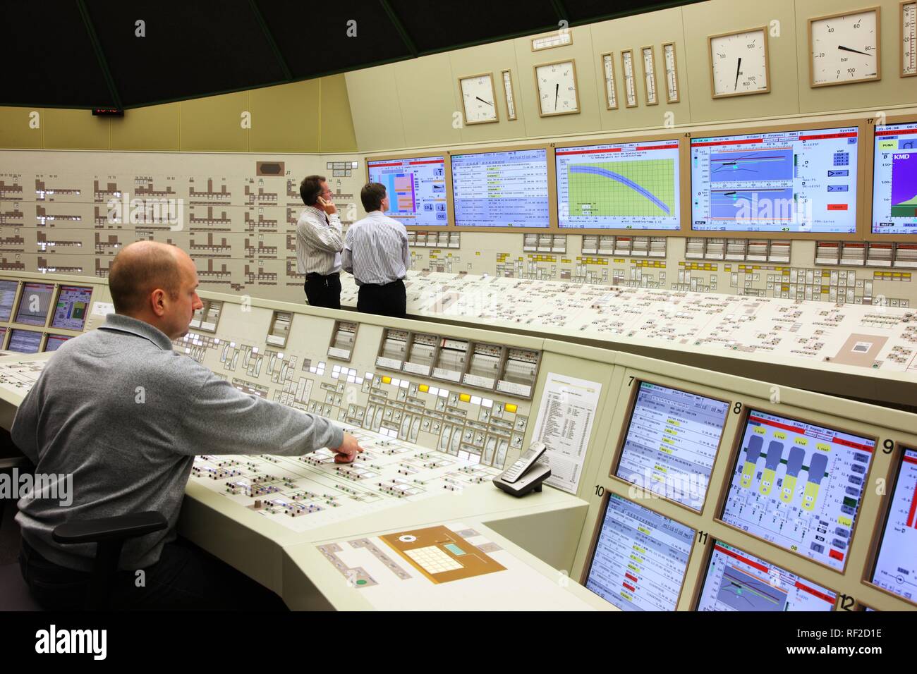One of 13 control stations in the simulation centre, for the ...