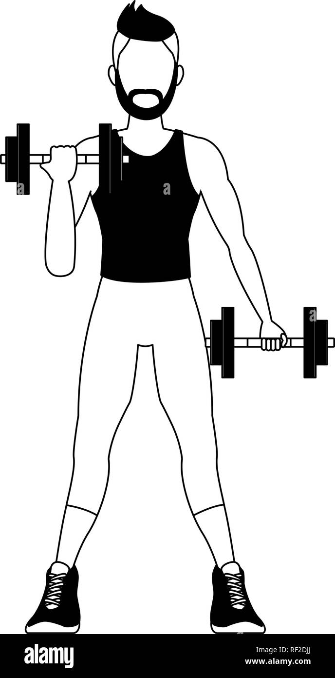 Cardio training black man Stock Vector Images - Alamy