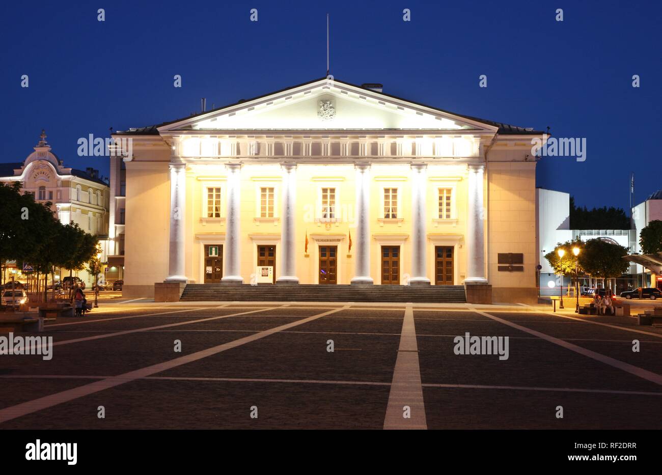 City Hall and City Hall Square in the historic city centre of Vilnius ...