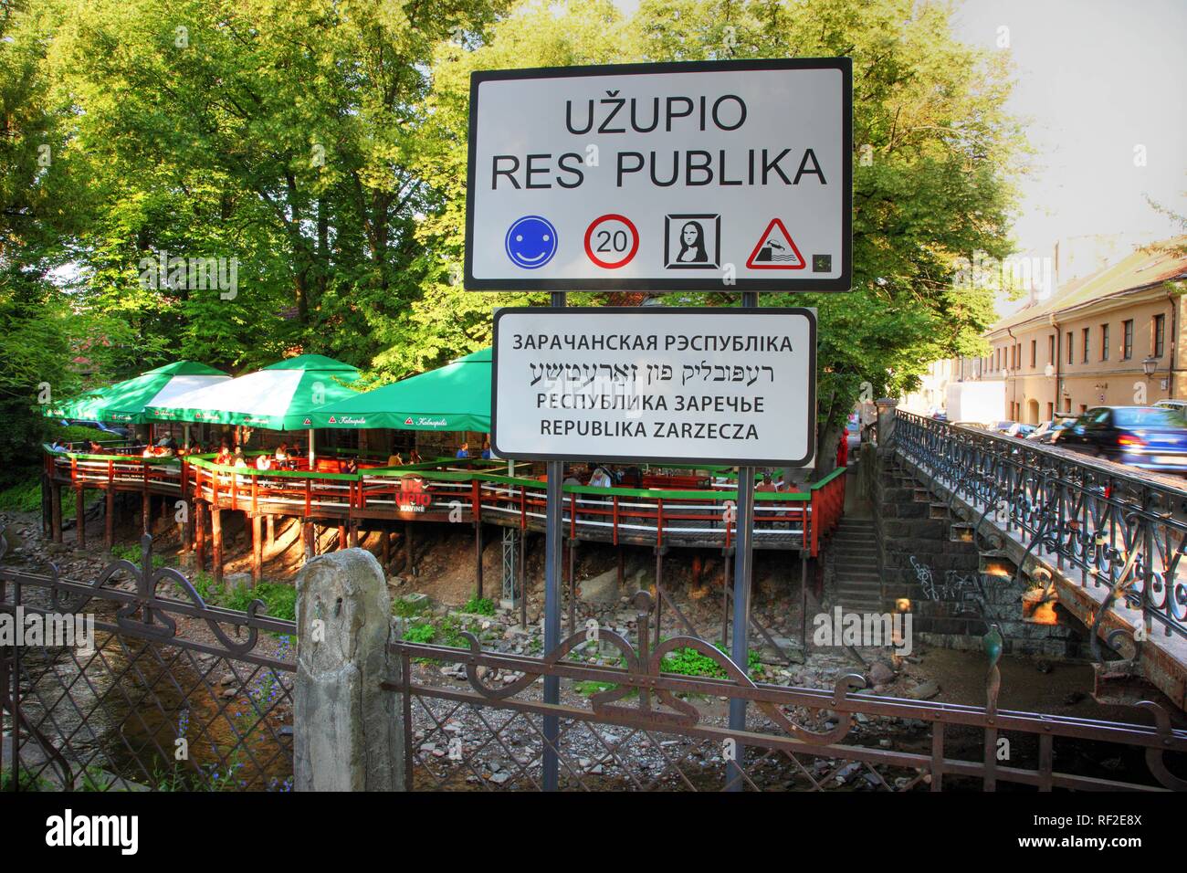 Sign for Republic of Uzupio, and artists quarter that declared itself a ...