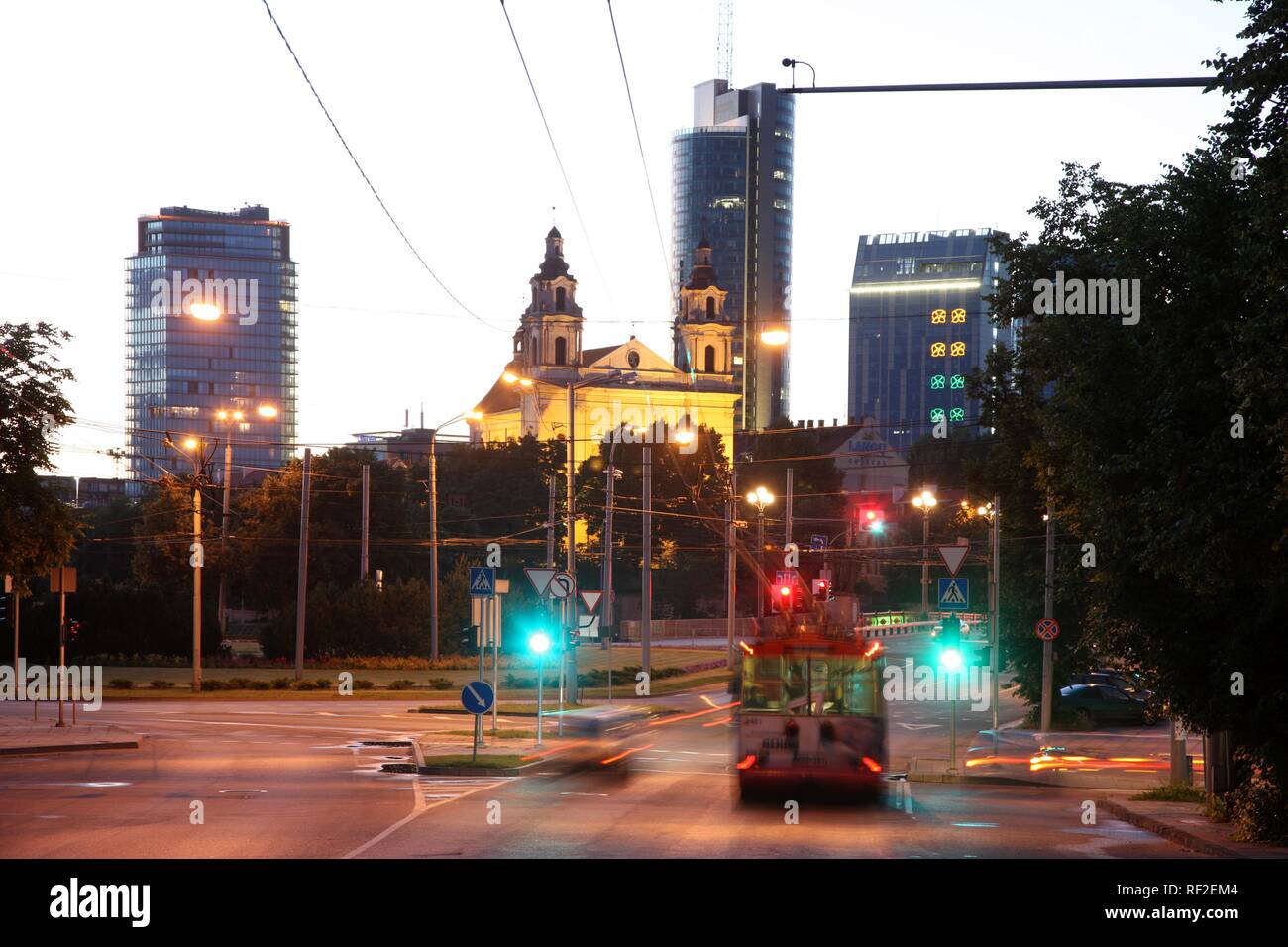 High-rise buildings of the business district around the Europos Centre ...