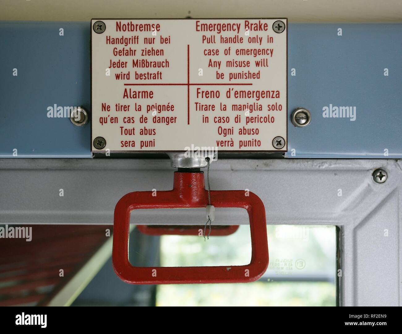 Emergency break on a train Stock Photo - Alamy