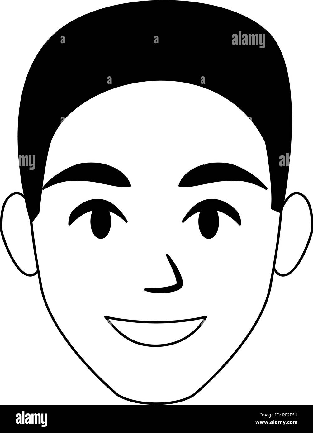 Cartoon head young man faceless Black and White Stock Photos & Images ...