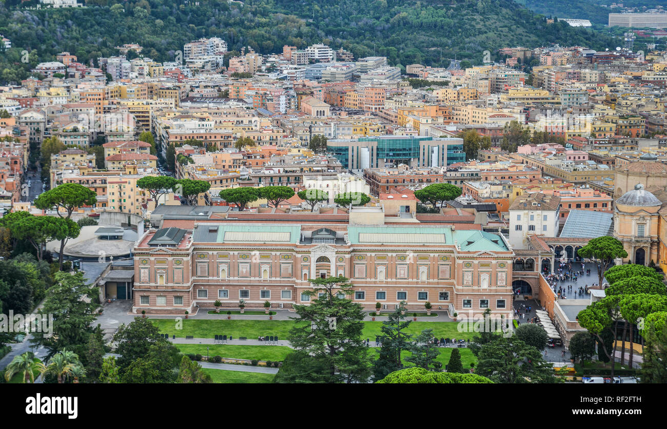 Vatican - Oct 16, 2018. Aerial view of Vatican City with building and ...