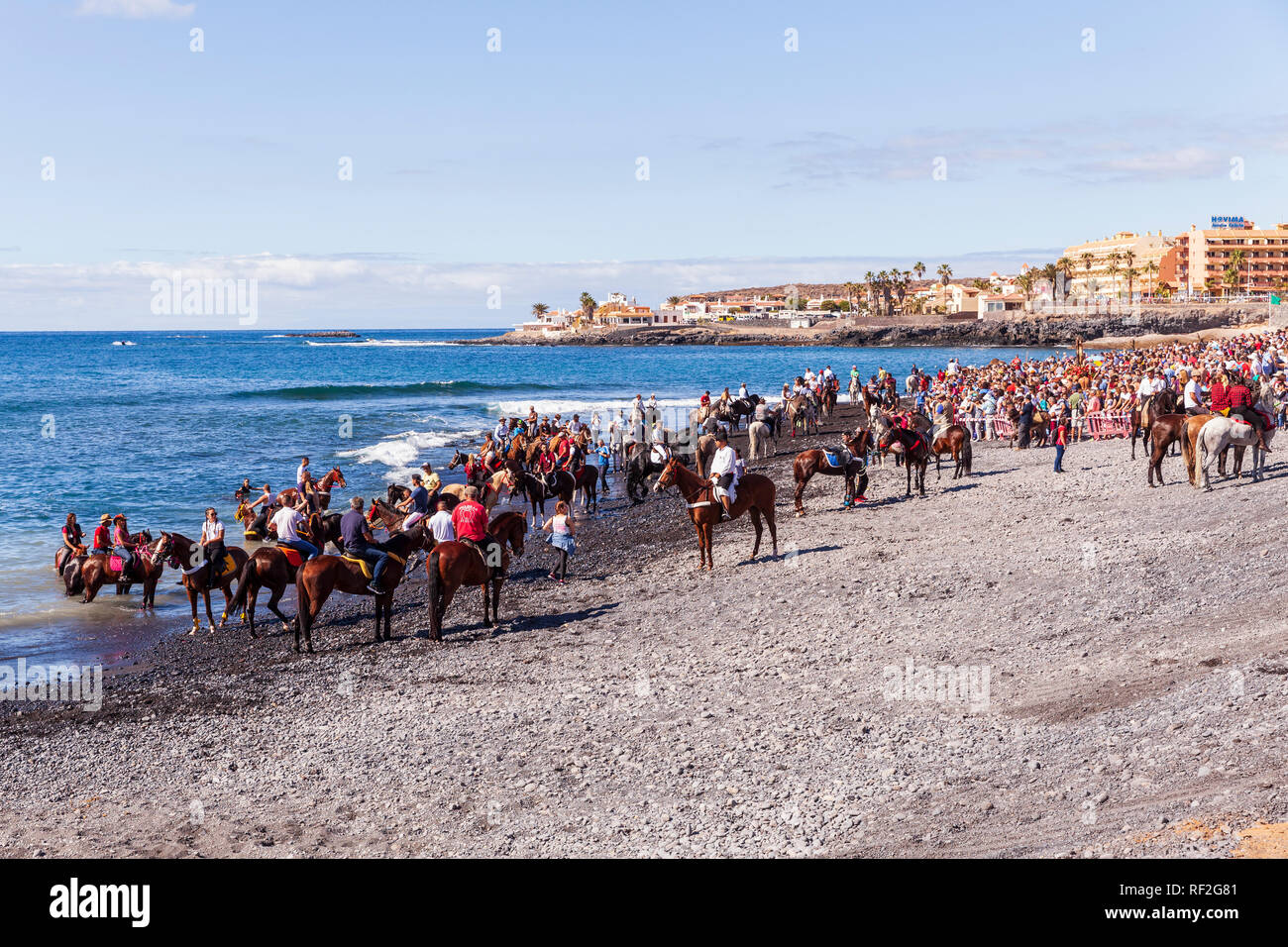 Playa Enramada, La Caleta, Costa Adeje, Tenerife. 20 January 2019. The ...