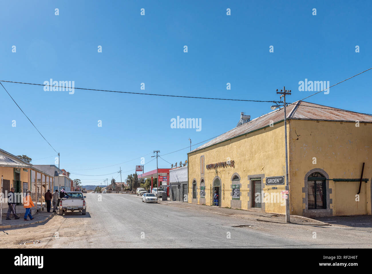 PHILIPSTOWN, SOUTH AFRICA, AUGUST 6, 2018: A street scene, with ...