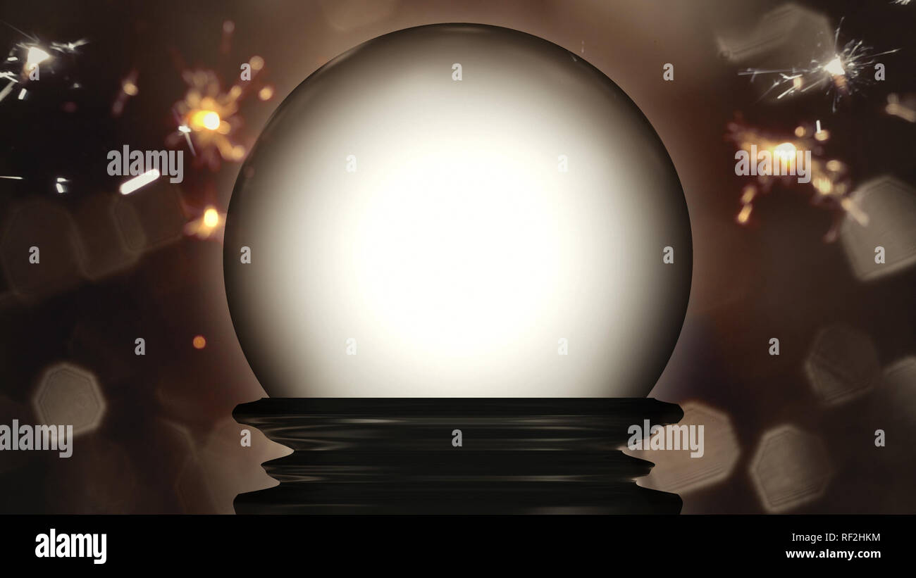 3d illustration of a crystal ball fortune teller Stock Photo - Alamy