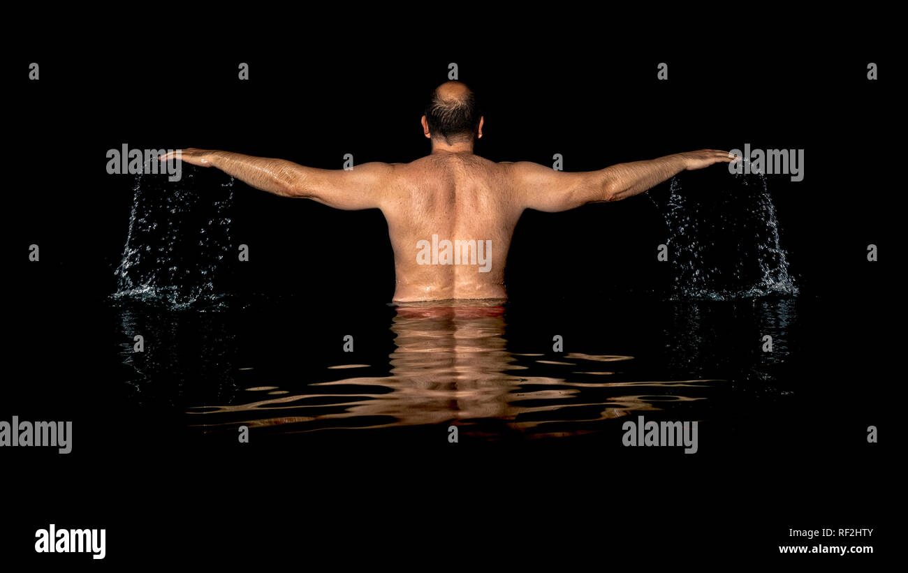 Black man falling into pool hi-res stock photography and images - Alamy