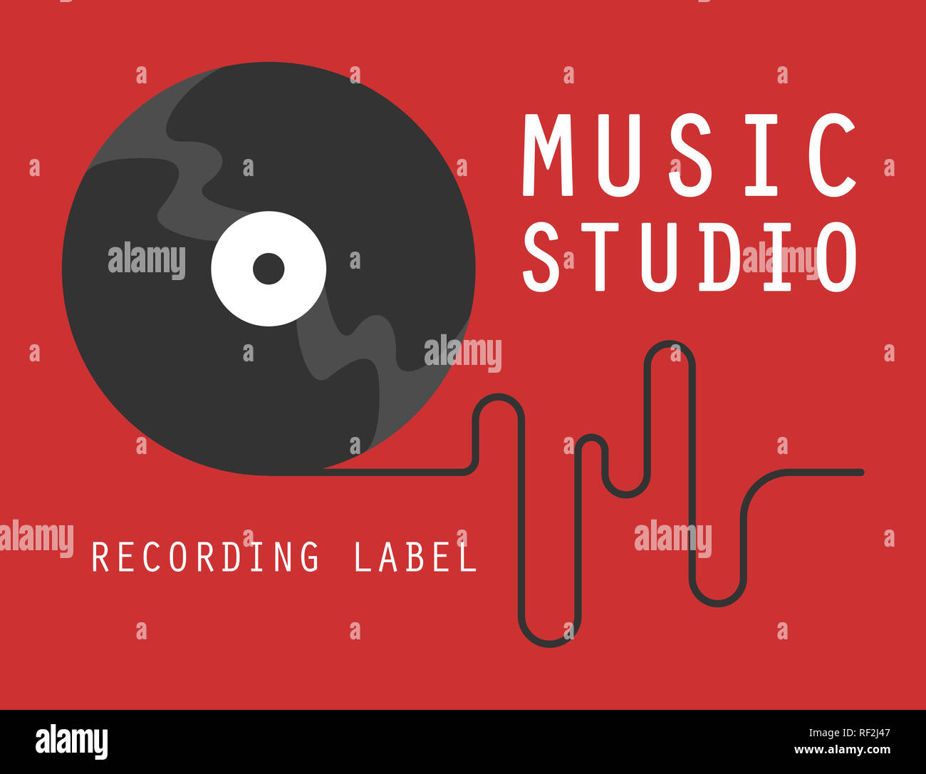 Sound recording studio logo. Music company emblem or logotype. Round ...
