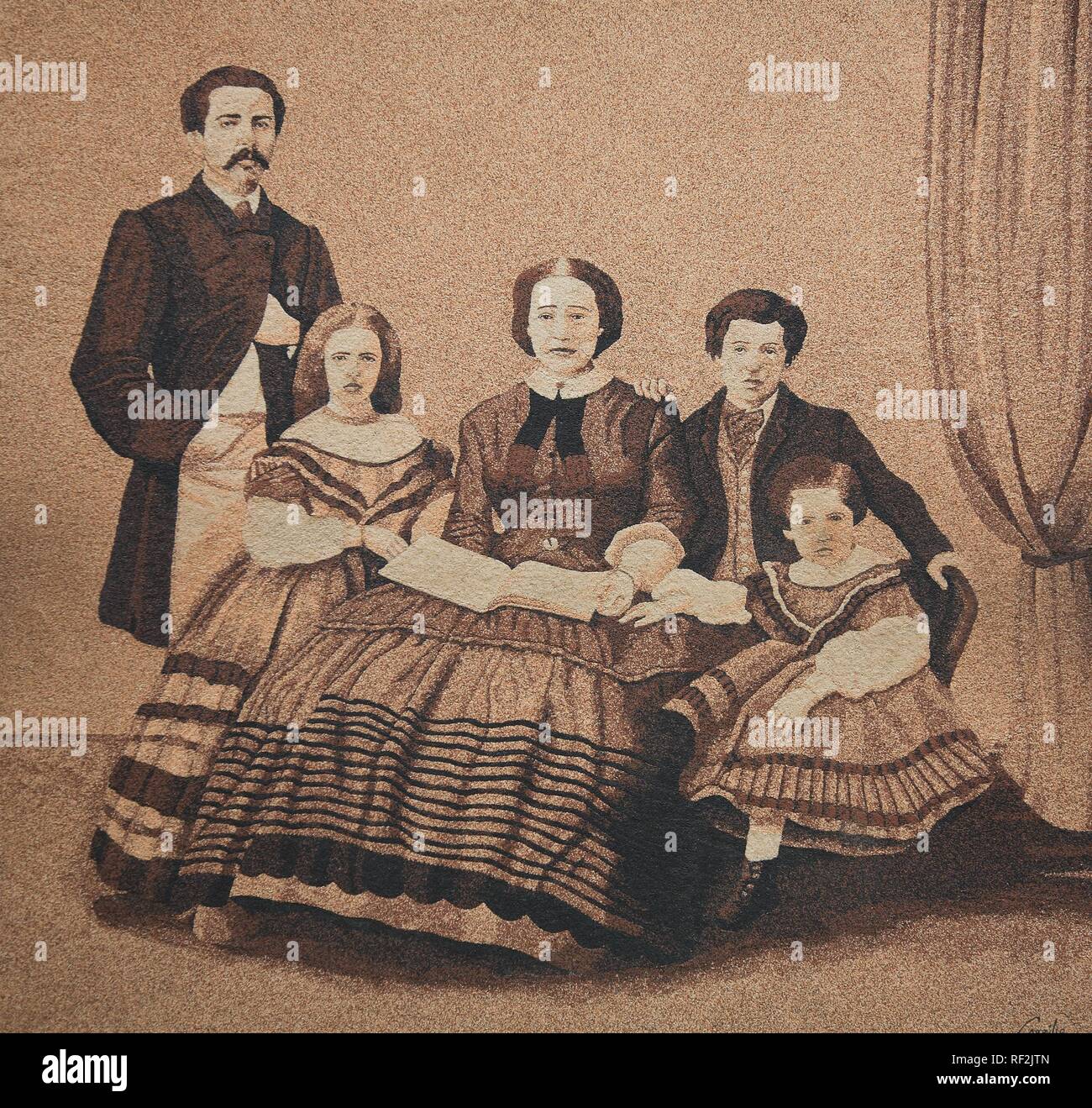 Mural depicting sugar barons in the old part of Havana, Cuba, Caribbean ...