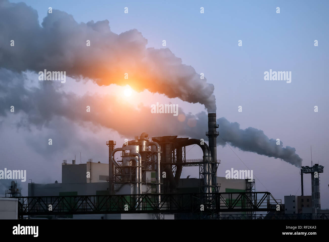 Environmental pollution.Industrial business.Smoking pipes Stock Photo ...