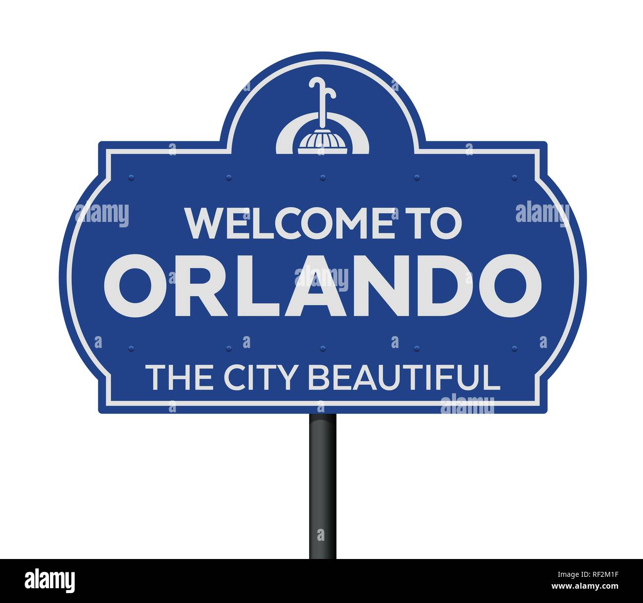 Vector illustration of the Welcome to Orlando the city beautiful road ...