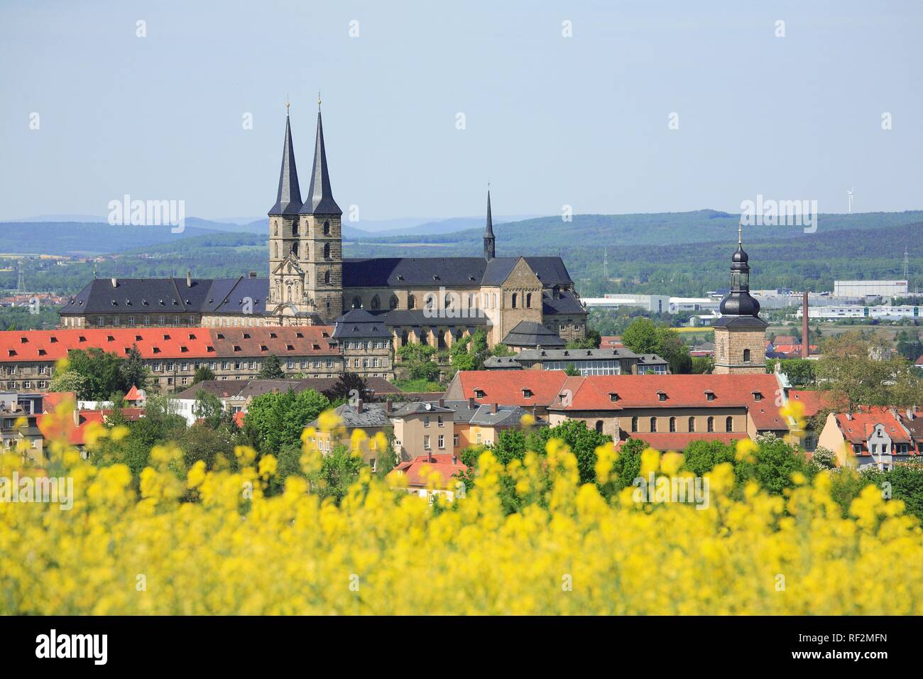 Panoramic view of Bamberg with Michaelskloster Monastery and ...