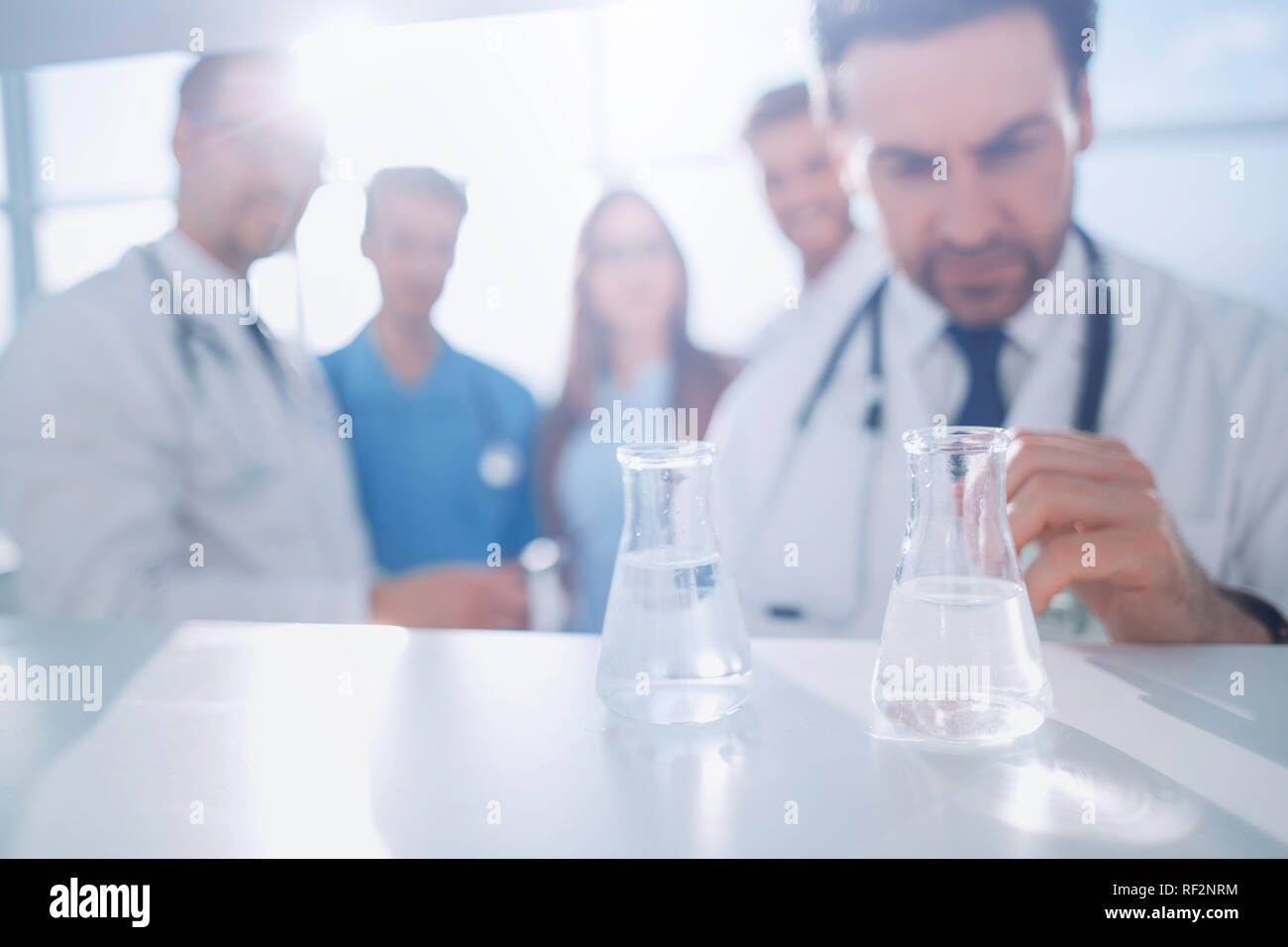 transparent bulb close-up, laboratory Stock Photo - Alamy
