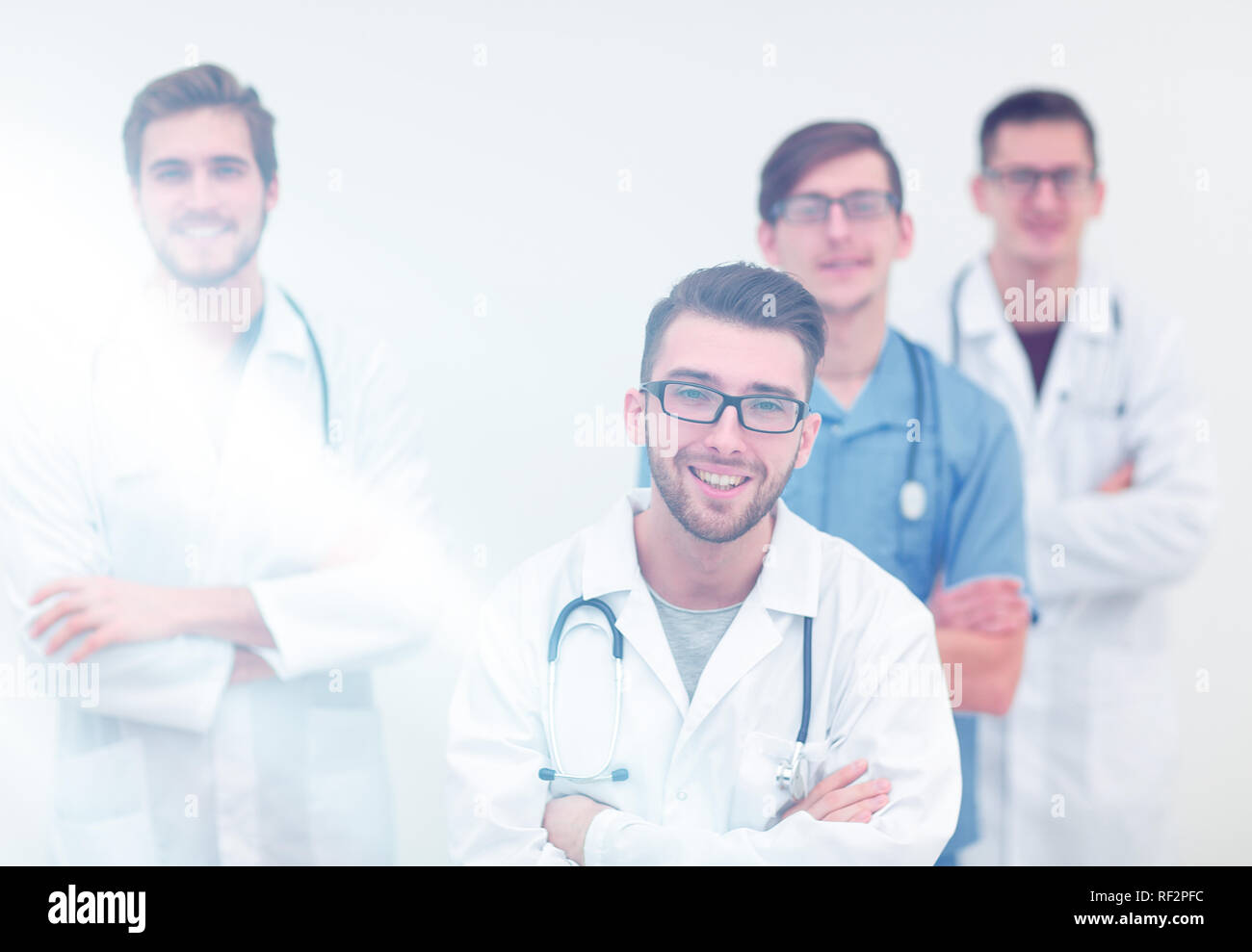 group of doctors medical center .isolated on white Stock Photo - Alamy