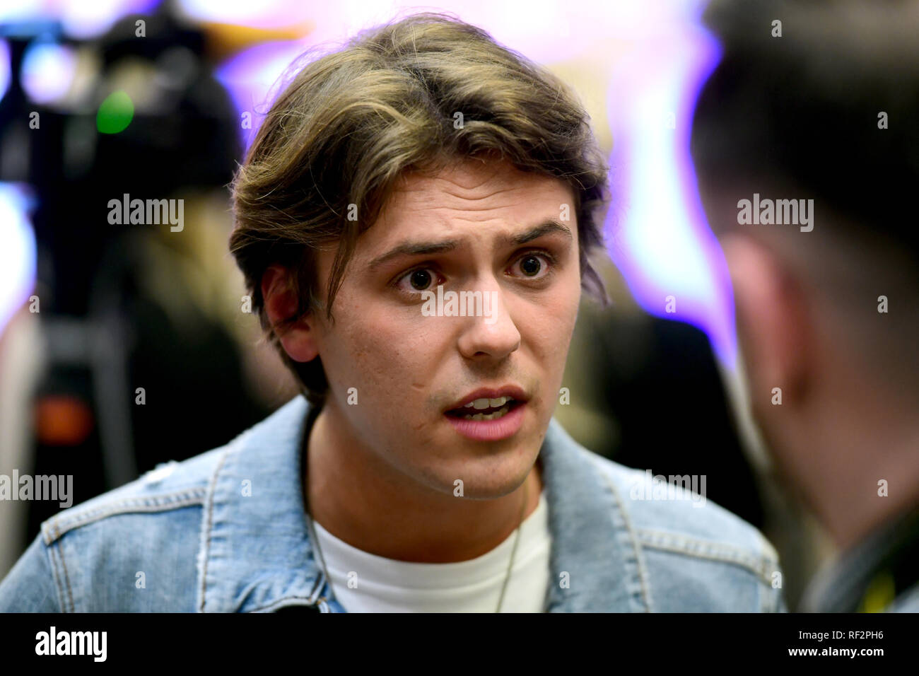 Jordan clarke attending eurovision meet artists event held bbc hi-res ...