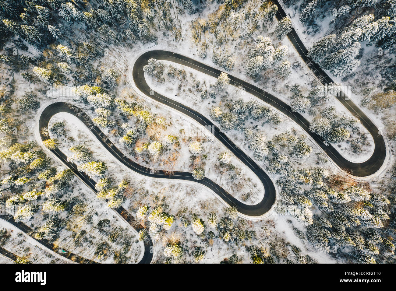 Alpine road in extreme winter weather conditions Stock Photo - Alamy