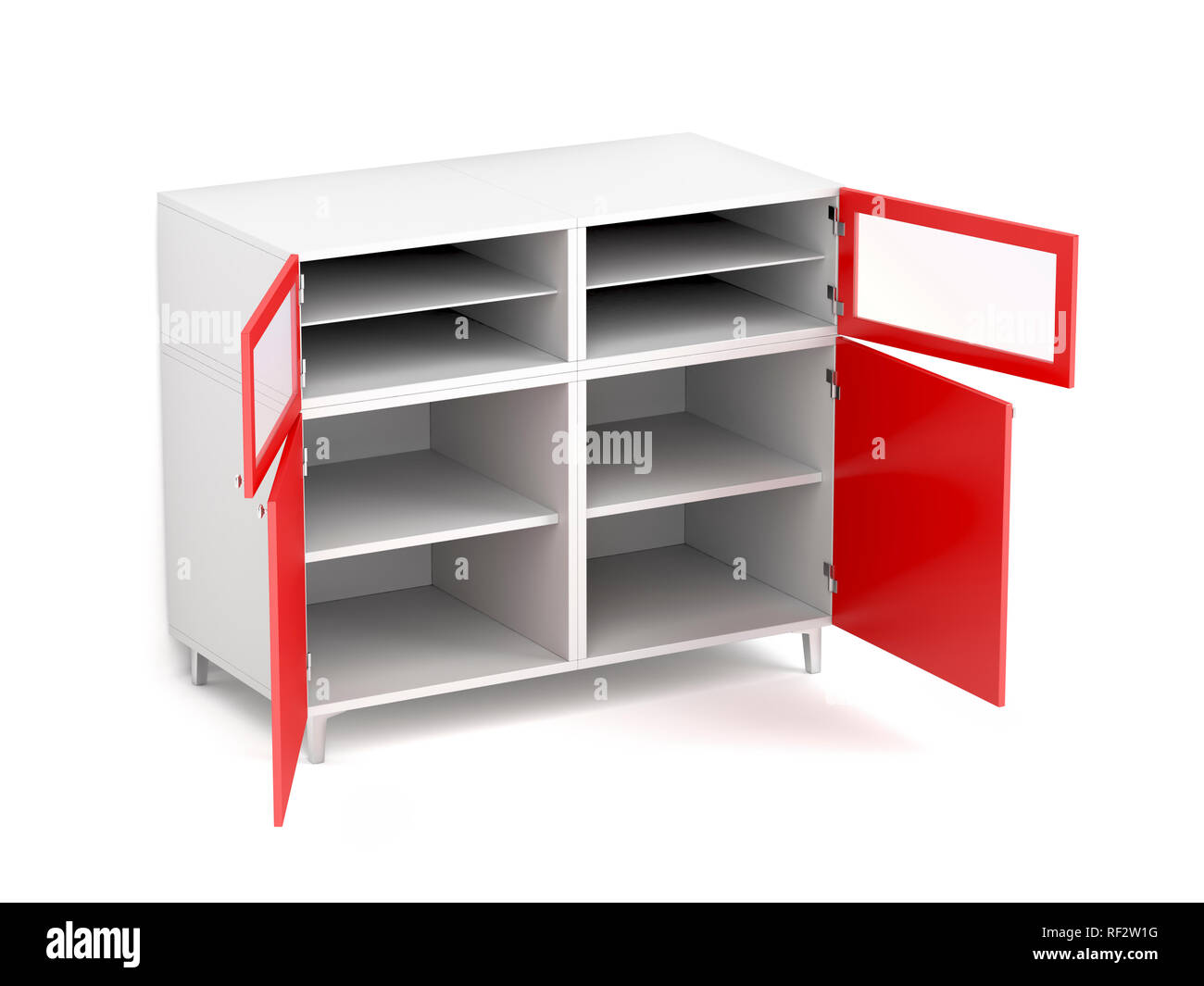 Empty storage cabinet on white background Stock Photo - Alamy