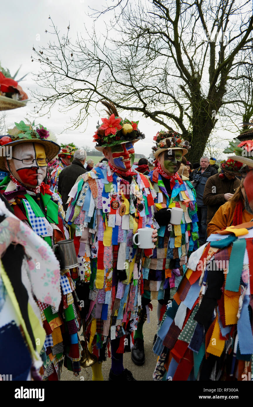Grimsby Morris Men at the traditional Wassail celebration at Skidbrooke ...