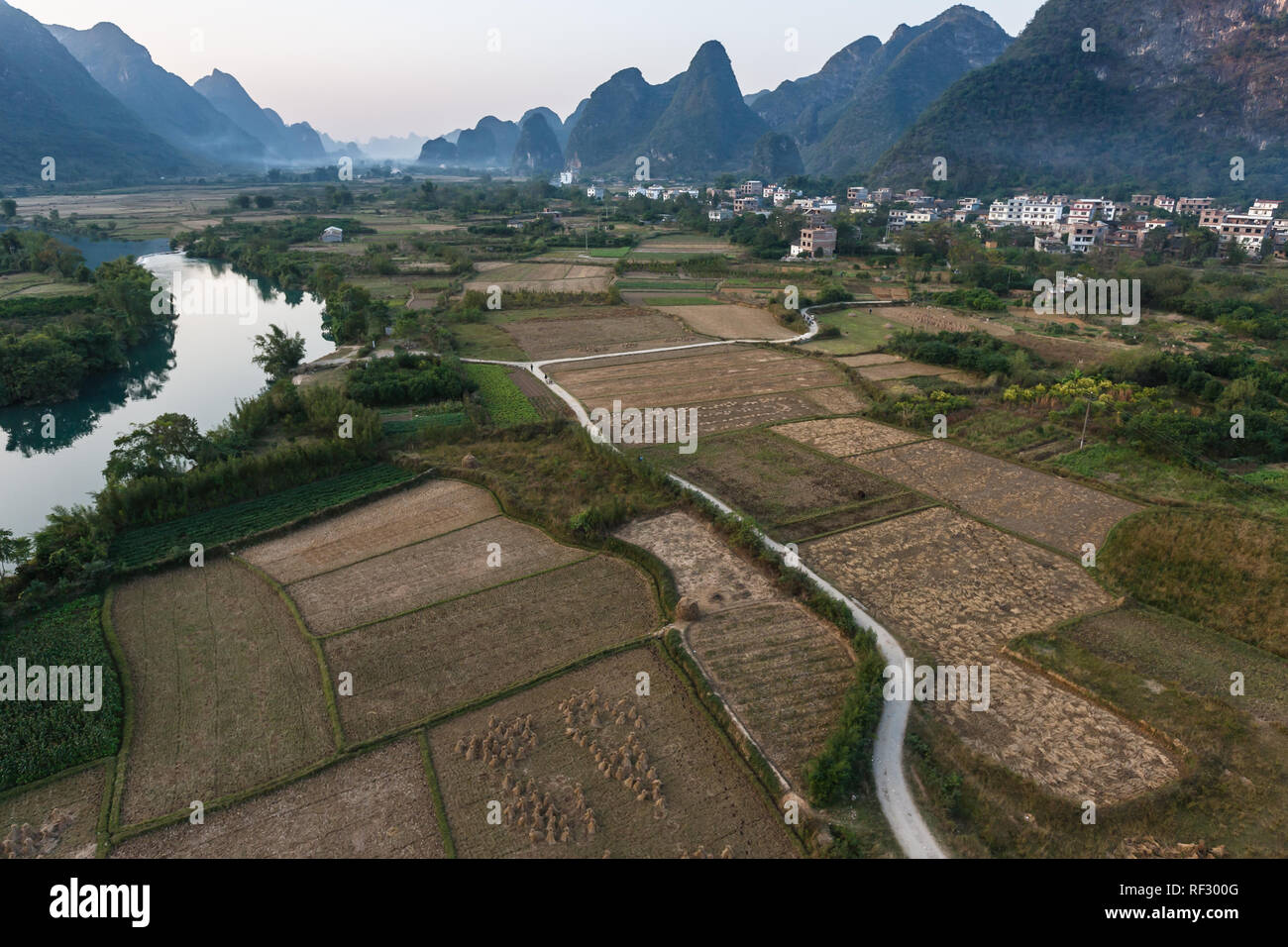 China farming aerial hi-res stock photography and images - Alamy