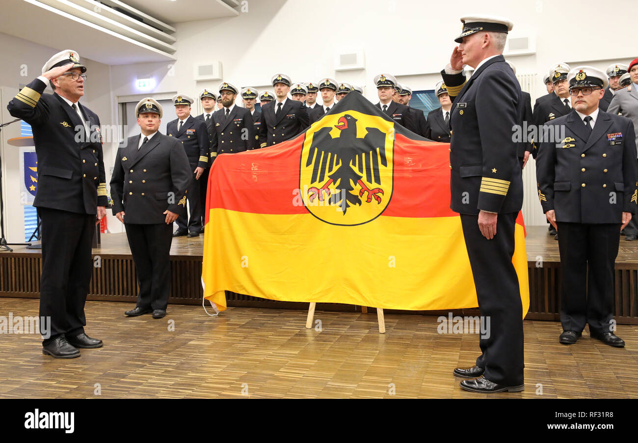Rostock, Germany. 23rd Jan, 2019. Vice Admiral Andreas Krause (l ...