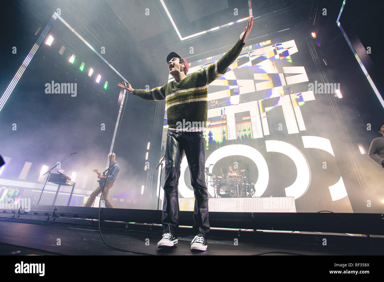 Birmingham, UK. January 23, 2019 - Matty Healy of The 1975, performing ...