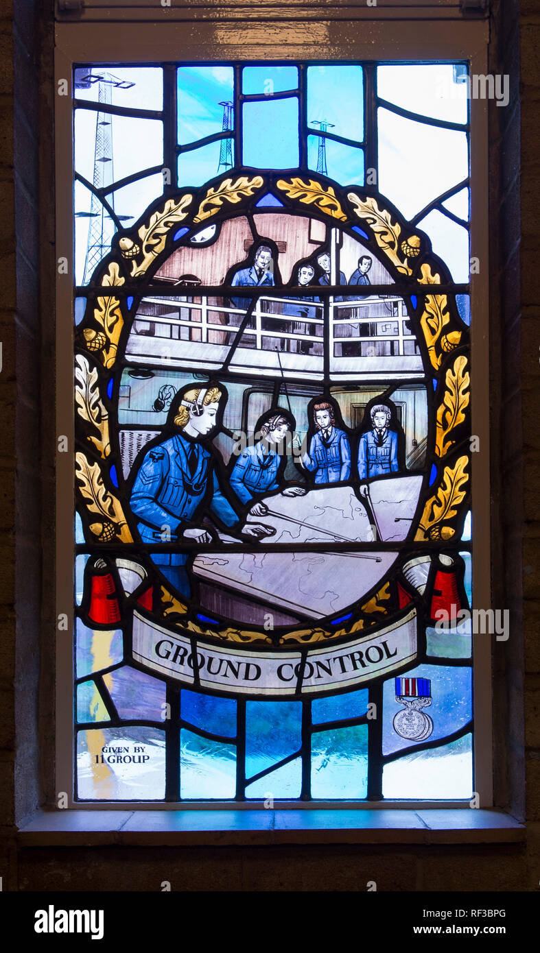 The stained glass window of the raf memorial hi-res stock photography ...