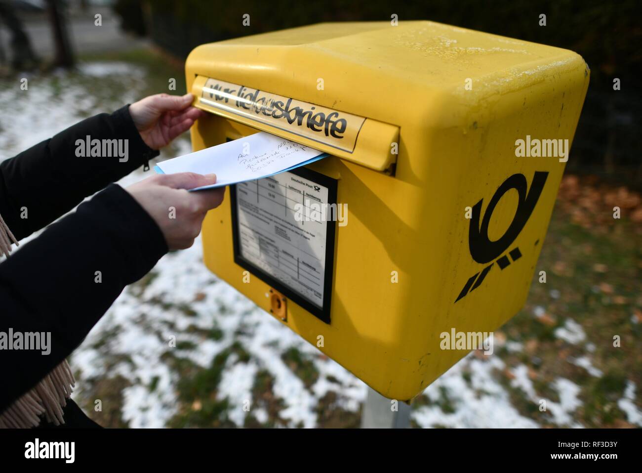 Symbolic picture german post, Germany, city of Osterode, 23. January ...