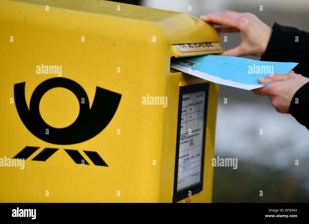 Symbolic picture german post, Germany, city of Osterode, 23. January ...