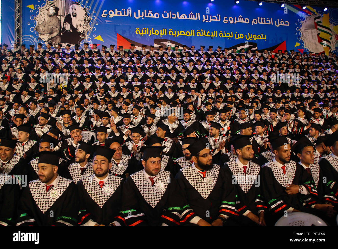 January 23, 2019 - Students attend the graduation ceremony for ...