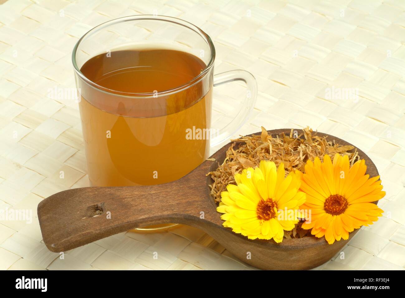 Pot Marigold or English Marigold (Calendula officinalis), herbal tea ...