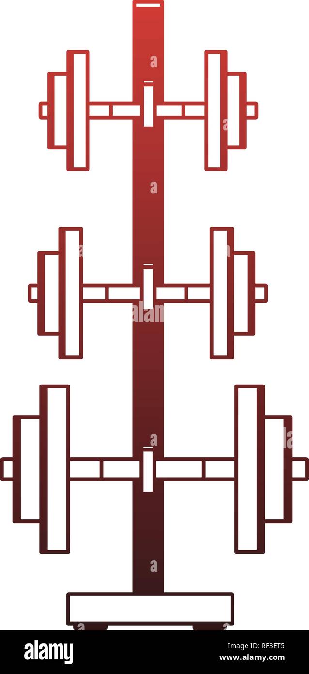 Dumbbells gym weigths red lines Stock Vector Image & Art - Alamy