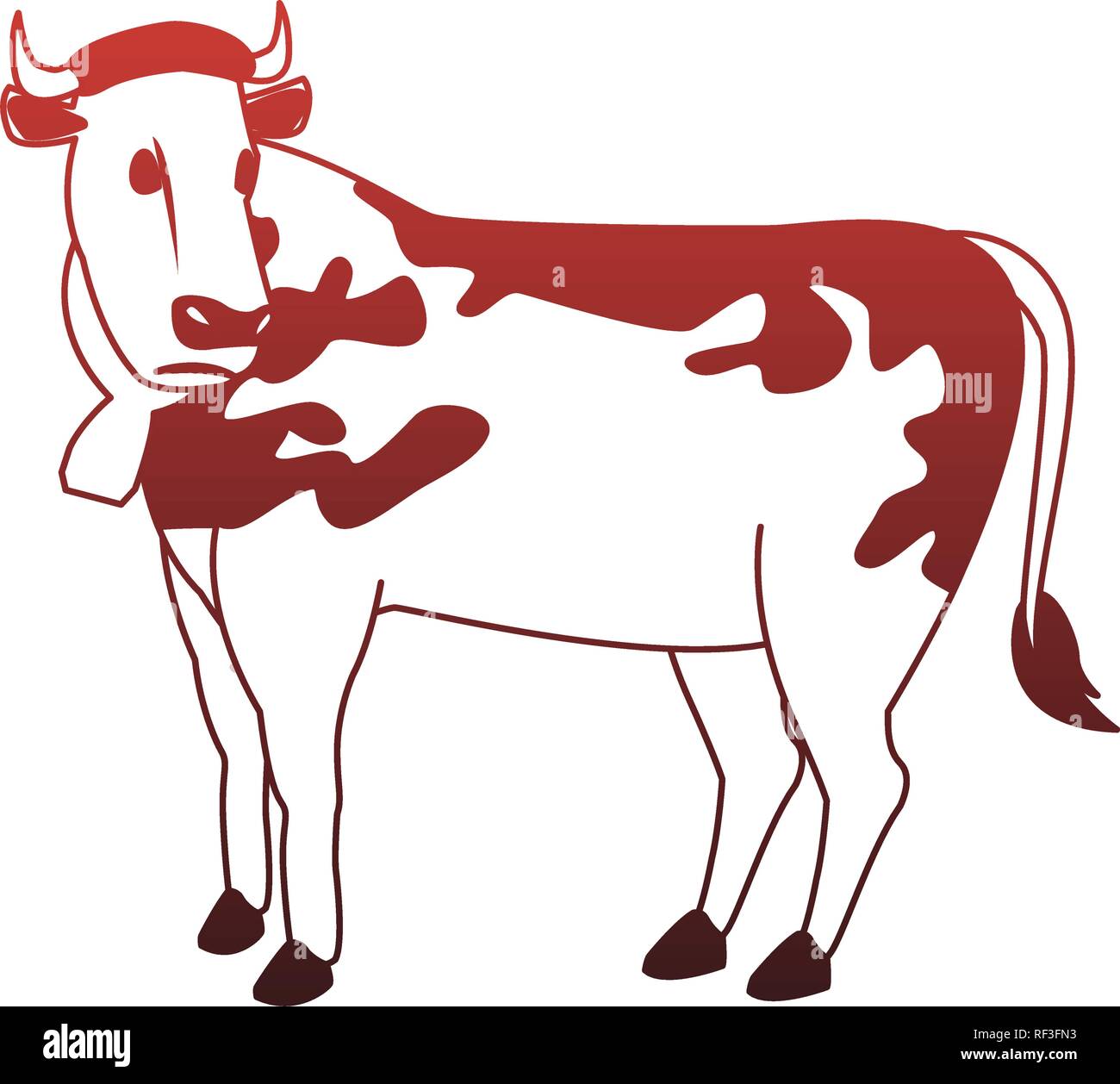 Milch cow cartoon red lines Stock Vector Image & Art - Alamy
