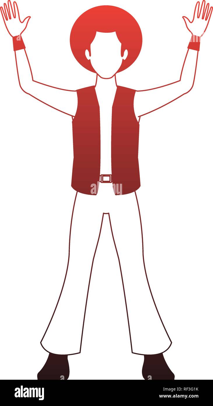 Disco man cartoon red lines Stock Vector Image & Art - Alamy