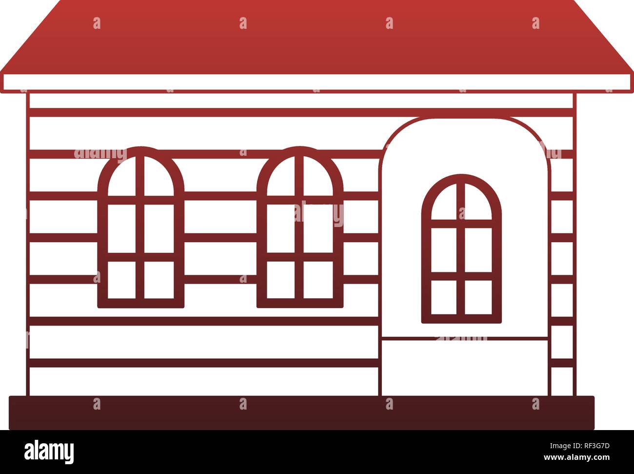 Wooden house real estate red lines Stock Vector Image & Art - Alamy